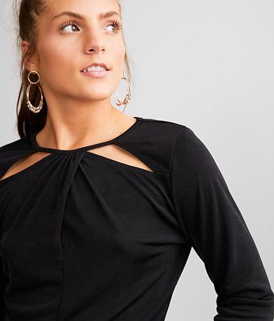 red by BKE Cut-Out Top - Women's Shirts & Blouses in Black | Buckle
