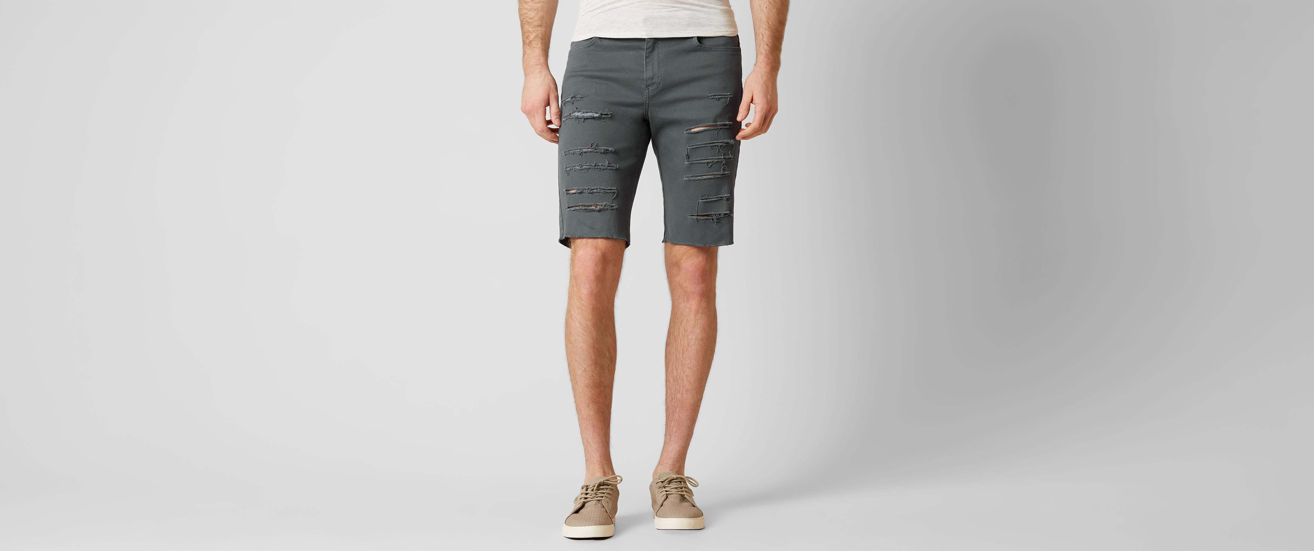 Rustic Dime Shredded Stretch Short - Men's Shorts in Silver Pine | Buckle