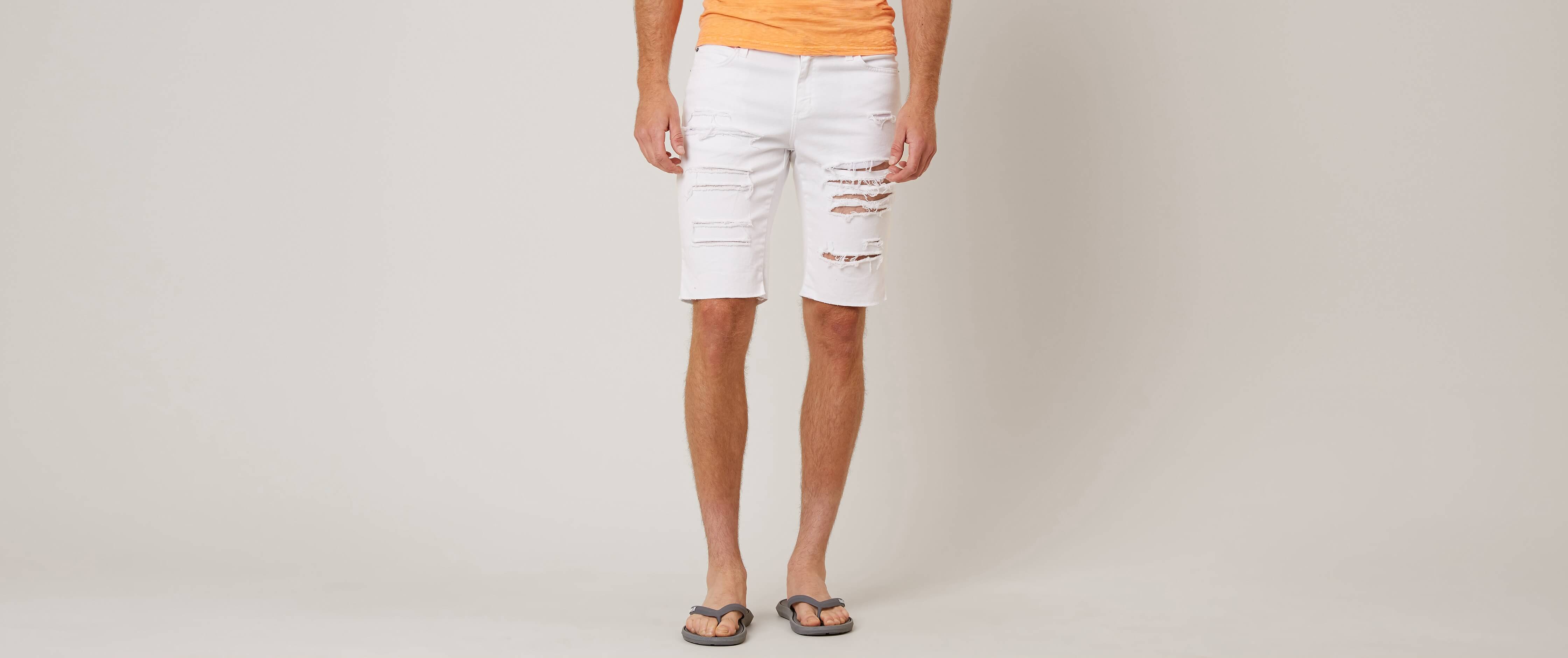 Rustic Dime Shredded Stretch Short - Men's Shorts in White | Buckle