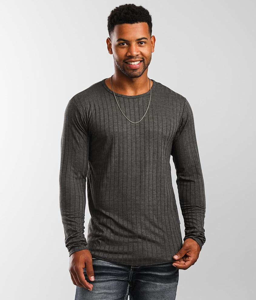 Rustic Dime Ribbed T-Shirt - Men's T-Shirts in Charcoal 2 Tone | Buckle