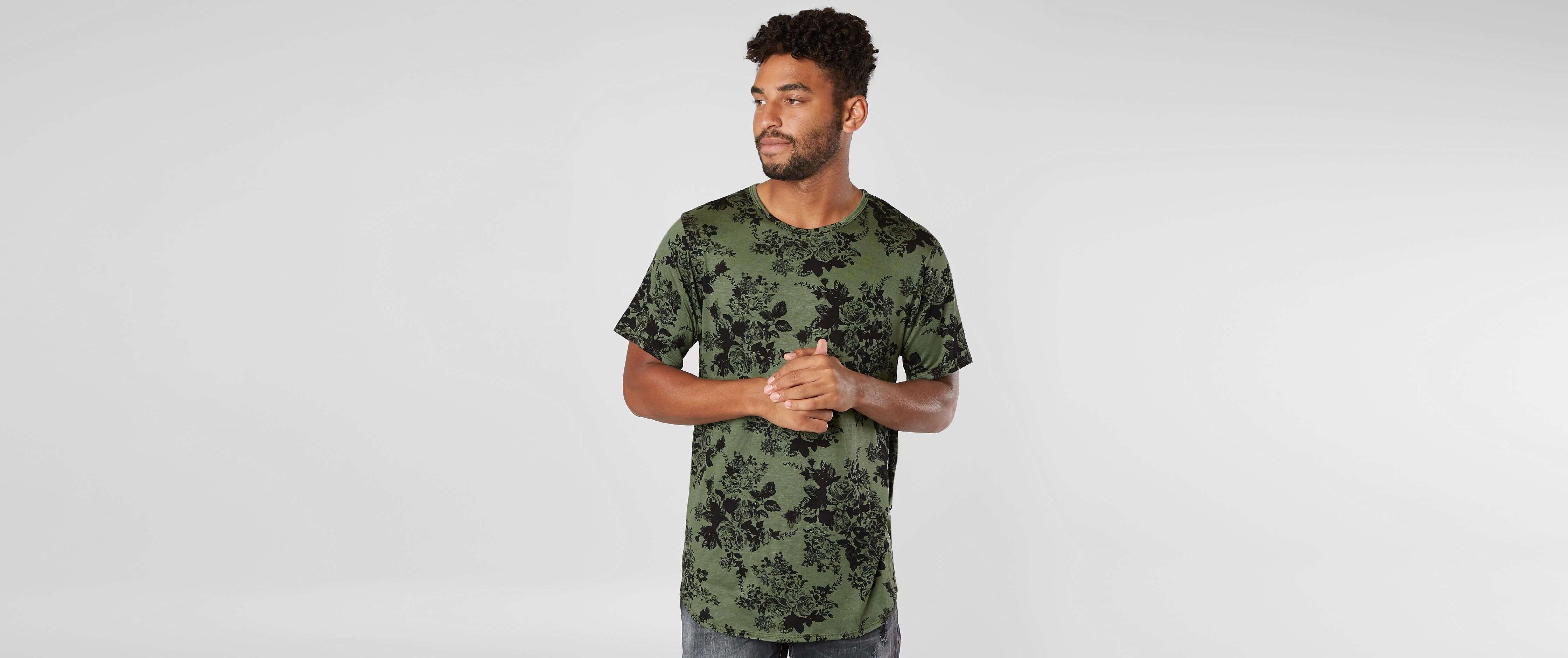 Rustic Dime Floral Print T-Shirt - Men's T-Shirts in Sage | Buckle