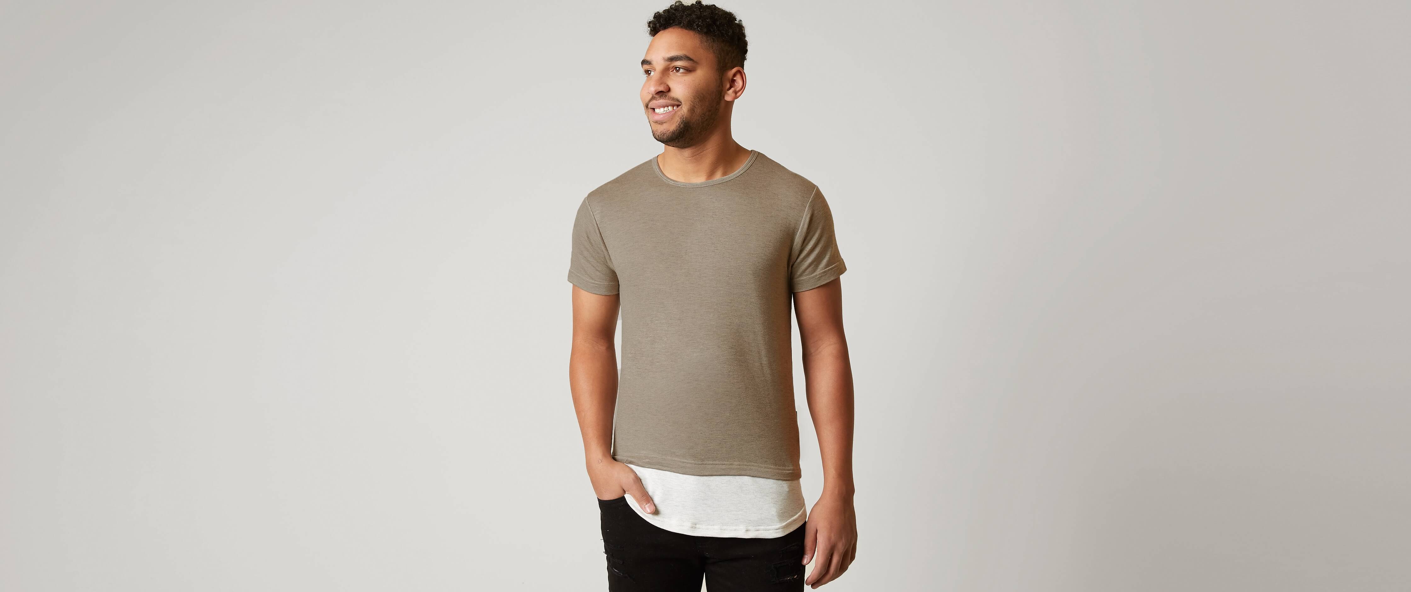 Rustic Dime Layered T-Shirt - Men's T-Shirts in Tan Oatmeal | Buckle