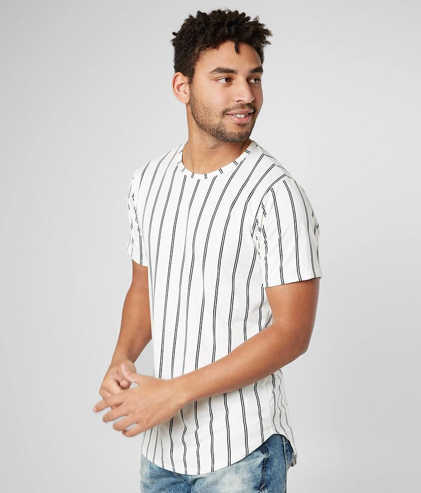 Rustic Dime Striped T-Shirt - Men's T-Shirts in White Black | Buckle
