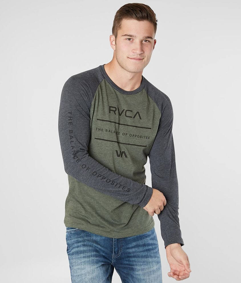 RVCA Brand Stacker T-Shirt - Men's T-Shirts in Olive Black | Buckle