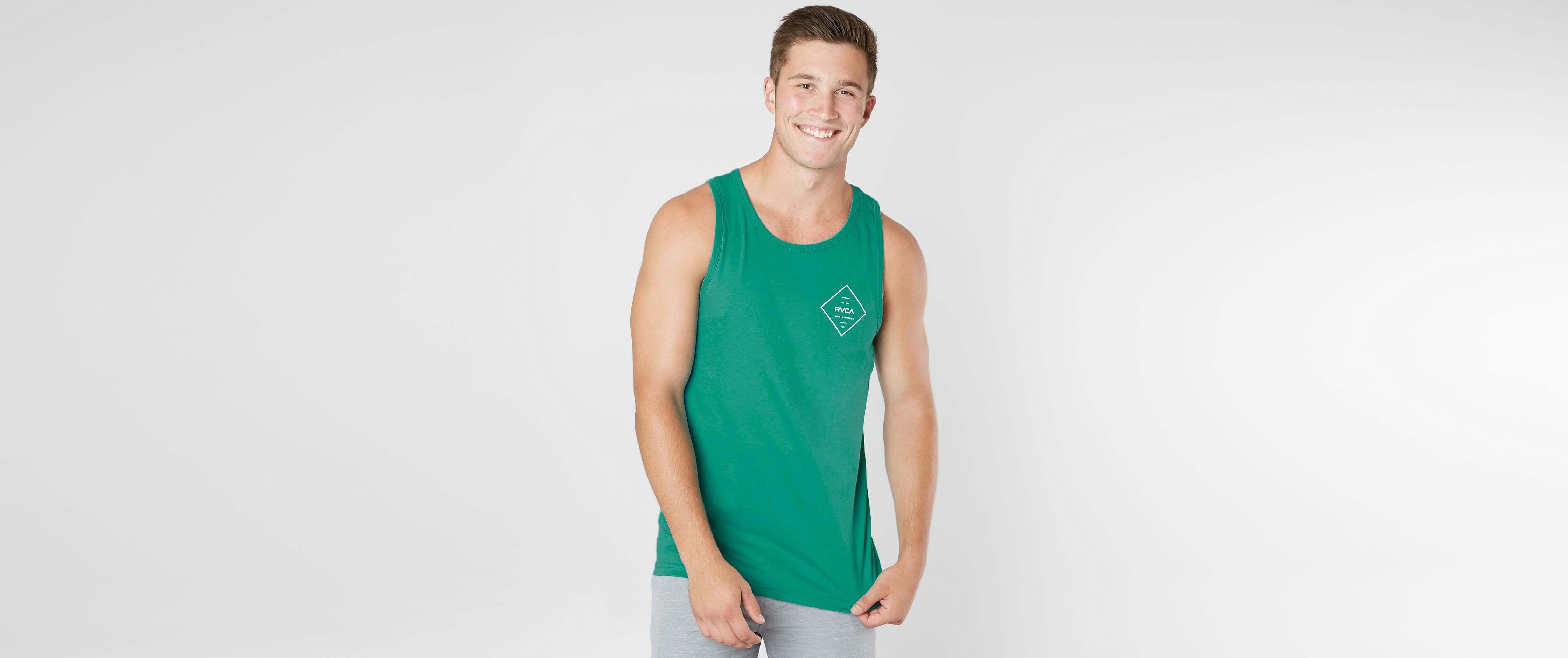 RVCA Double Hex Tank Top - Men's Tank Tops in Light Teal | Buckle