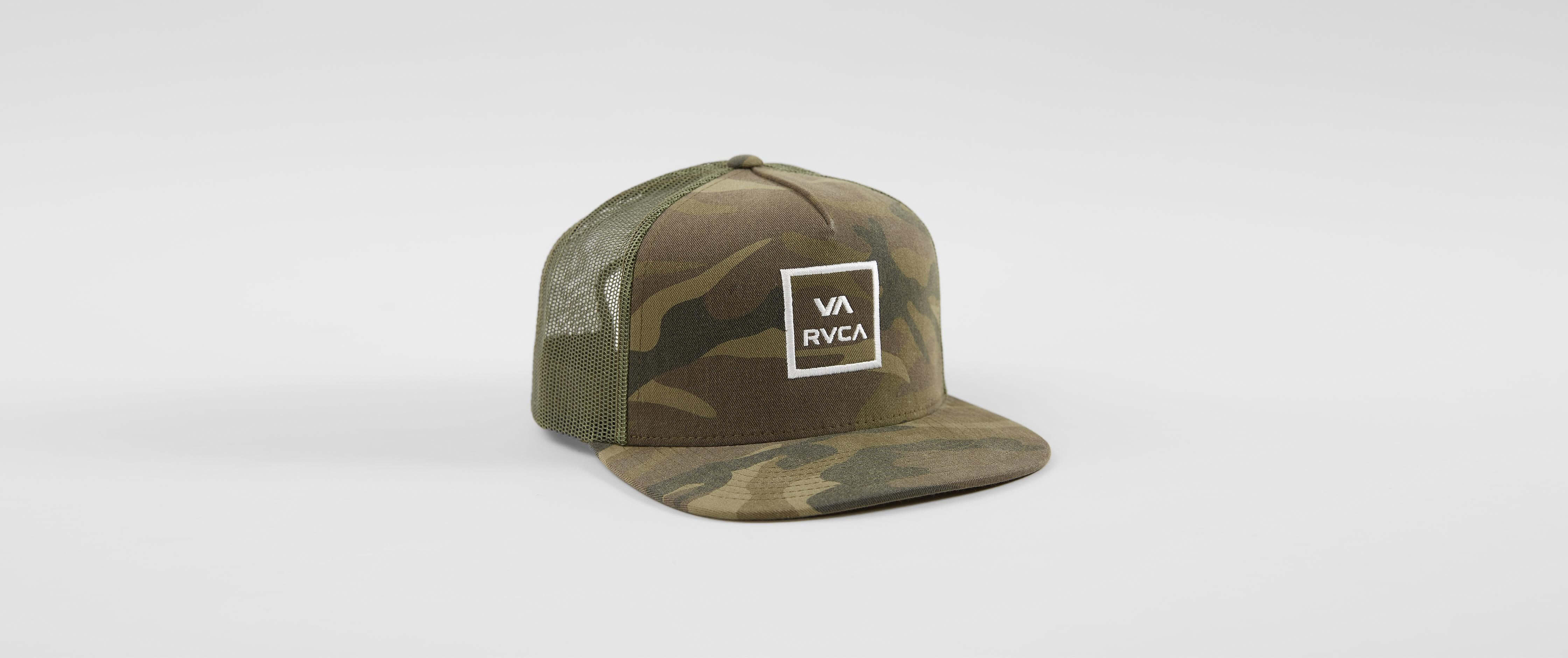 RVCA All The Way Trucker Hat - Men's Hats in Olive Camo | Buckle