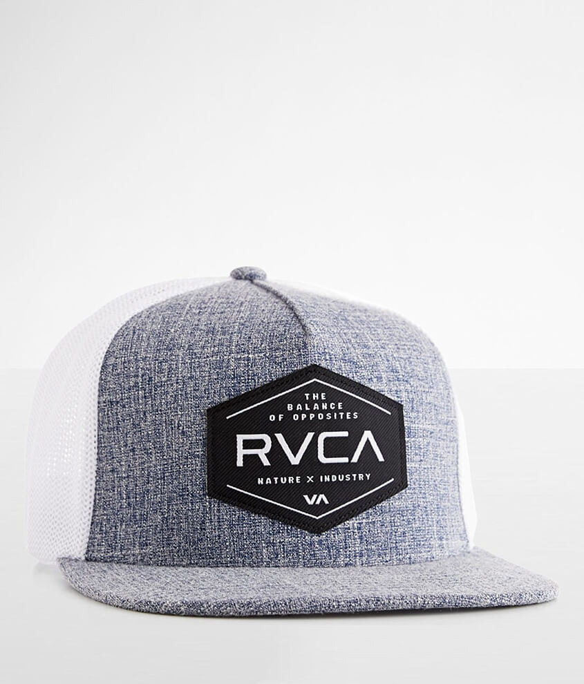RVCA Navigate 110 Flexfit Trucker Hat - Men's Hats in Heather Navy | Buckle