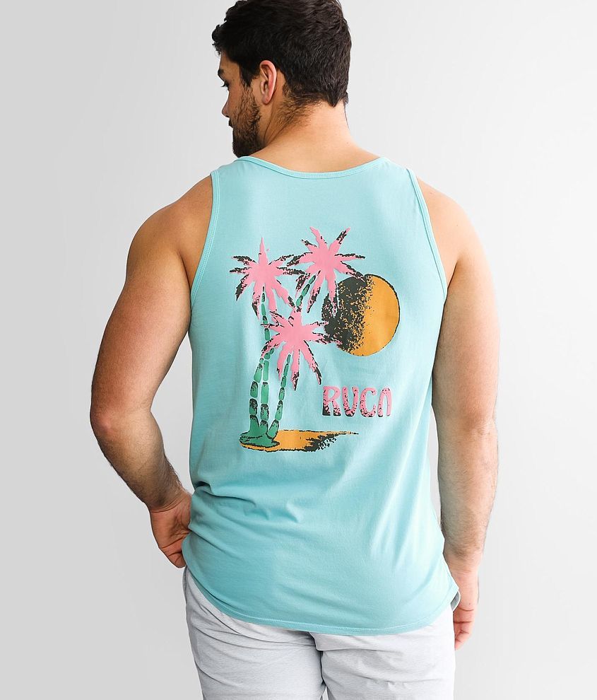 RVCA Island Palm Tank Top - Men's Tank Tops in Ice Blue | Buckle