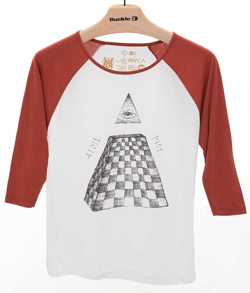 RVCA Pyramid T-Shirt - Women's T-Shirts in Vintage White Red Orchre ...