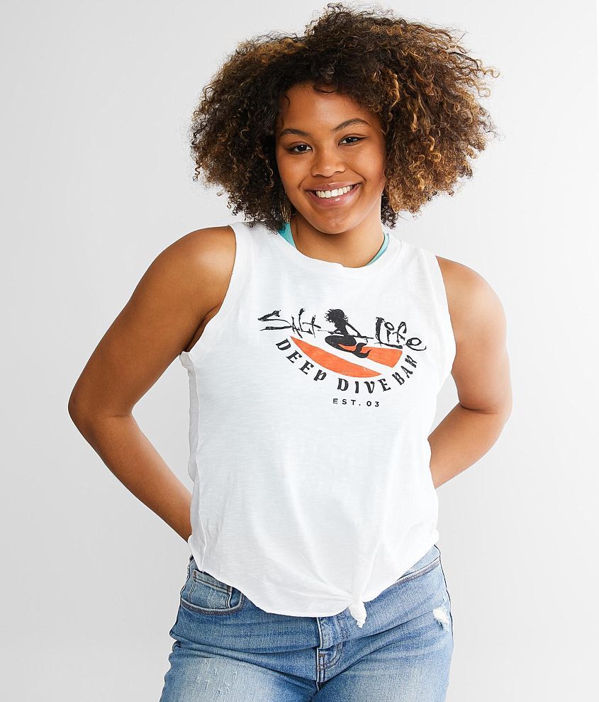 Salt Life Deep Dive Muscle Tank Top - Women's Tank Tops in White | Buckle