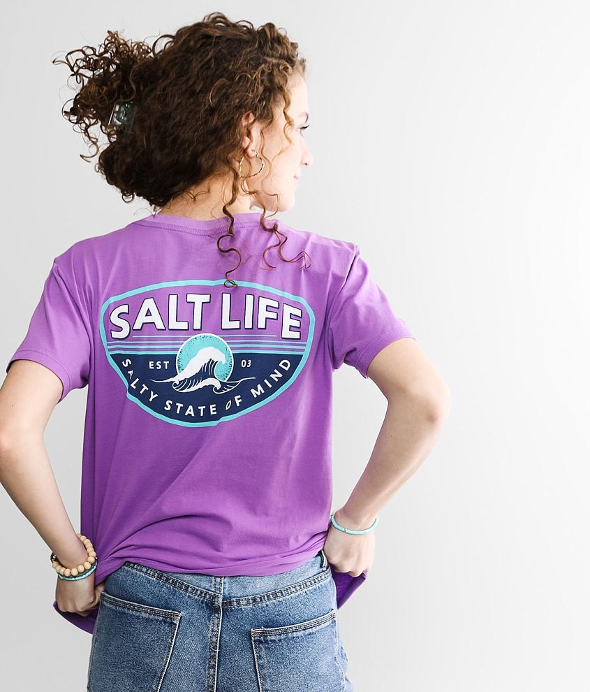 Salt Life Morning Wave Boyfriend T-Shirt - Women's T-Shirts in Violet ...