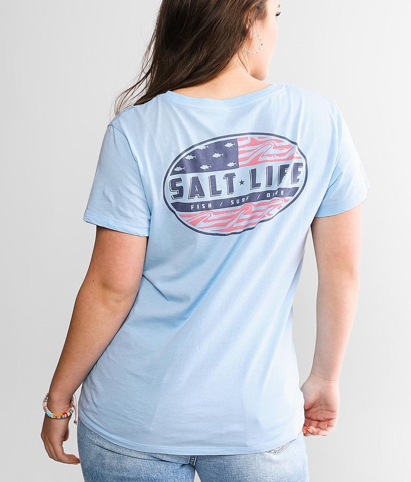 Salt Life Amerifinz T-Shirt - Women's T-Shirts in Airy Blue | Buckle