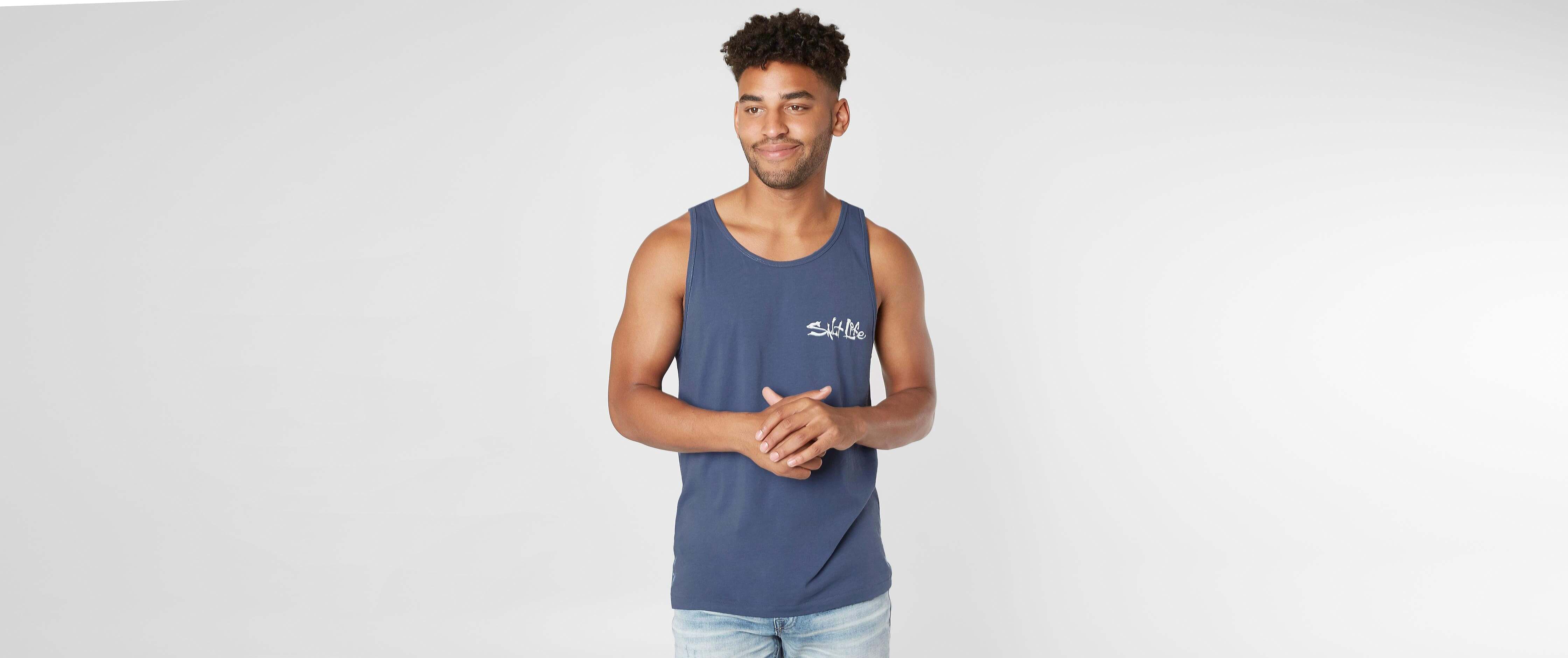 Salt Life Feet Up Anchor Down Tank Top - Men's Tank Tops in Baltic Blue ...