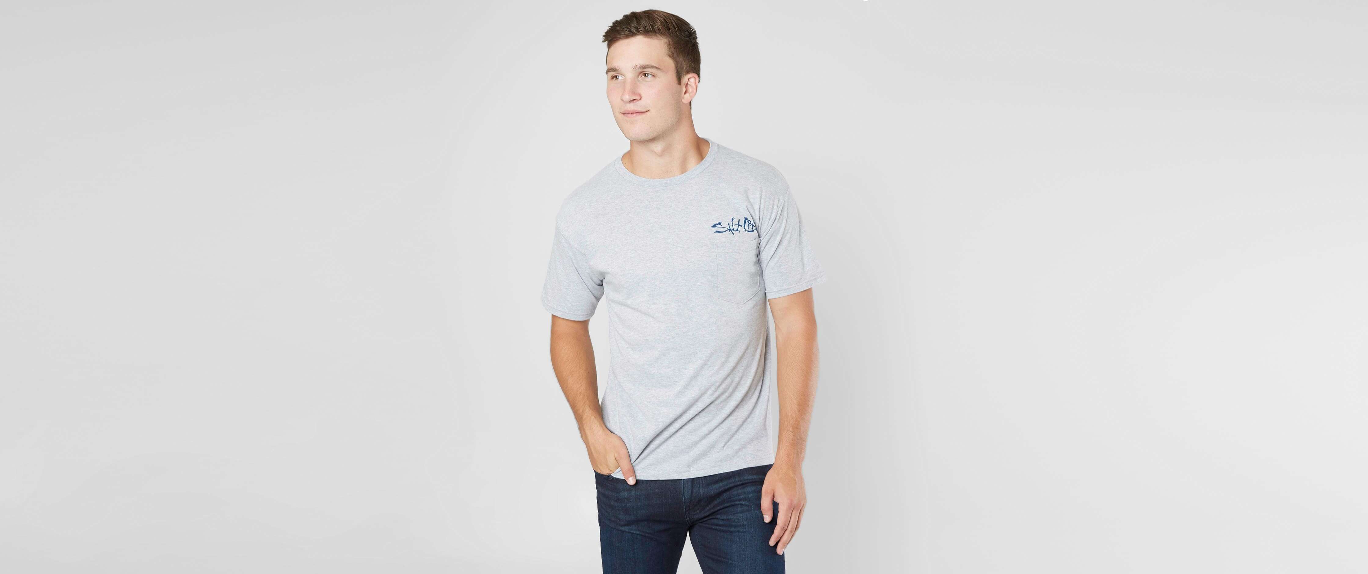 Salt Life Big Shot T-Shirt - Men's T-Shirts in Athletic Heather Grey ...