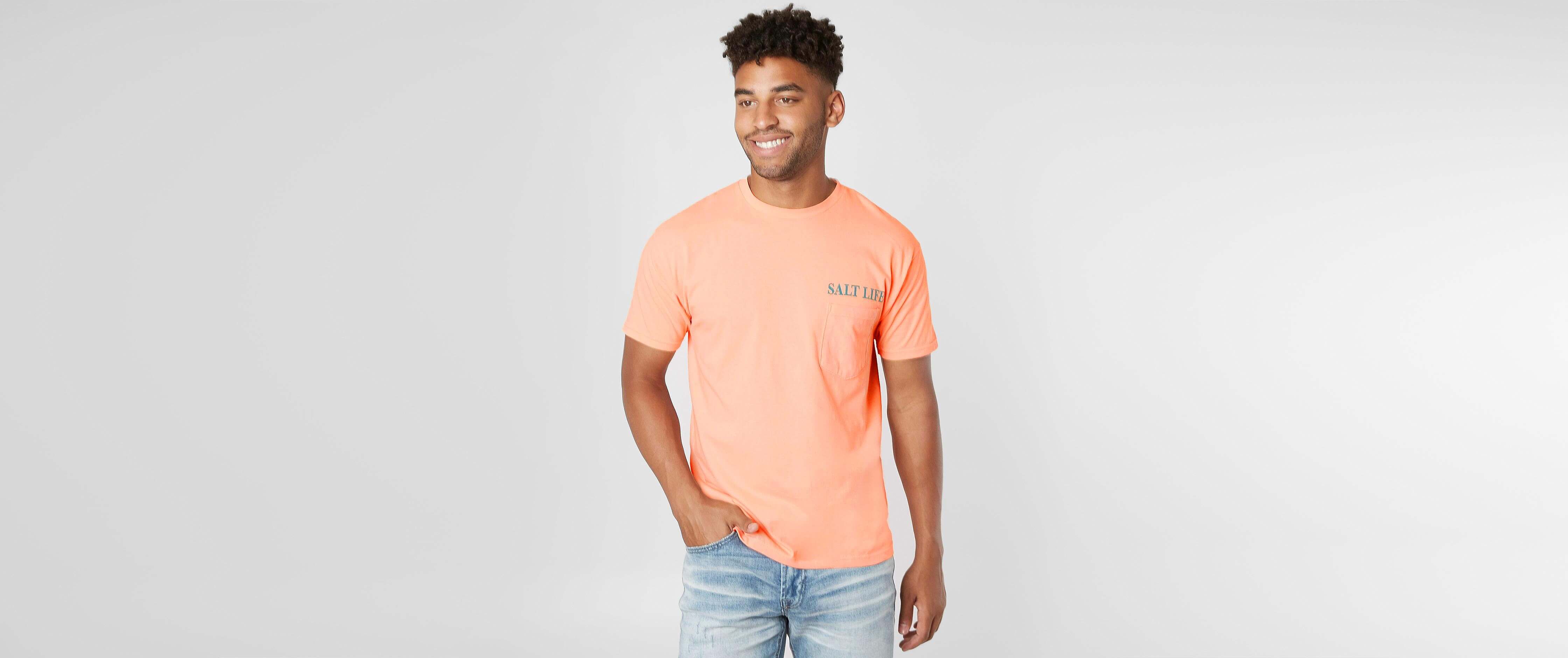 Salt Life Fin Fever T-Shirt - Men's T-Shirts in Grapefruit | Buckle