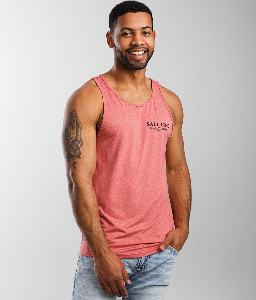 Salt Life High Tide Performance Tank Top - Men's Tank Tops in Burnt ...