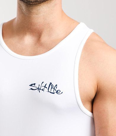 Salt Life Tuna Season Performance Tank Top - Men's Activewear in White ...