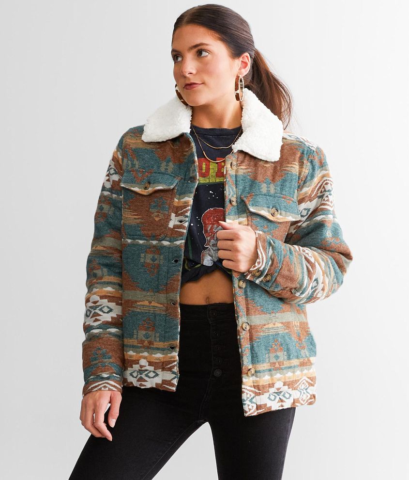 BKE Aztec Print Shacket - Women's Coats & Jackets in Multi | Buckle