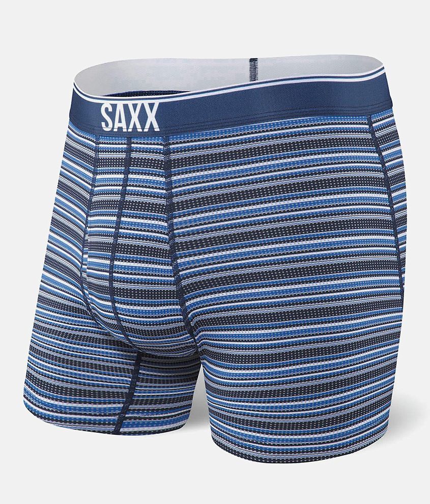 SAXX Quest Stretch Boxer Briefs - Men's Boxers in Blue Daybreak Stripes ...