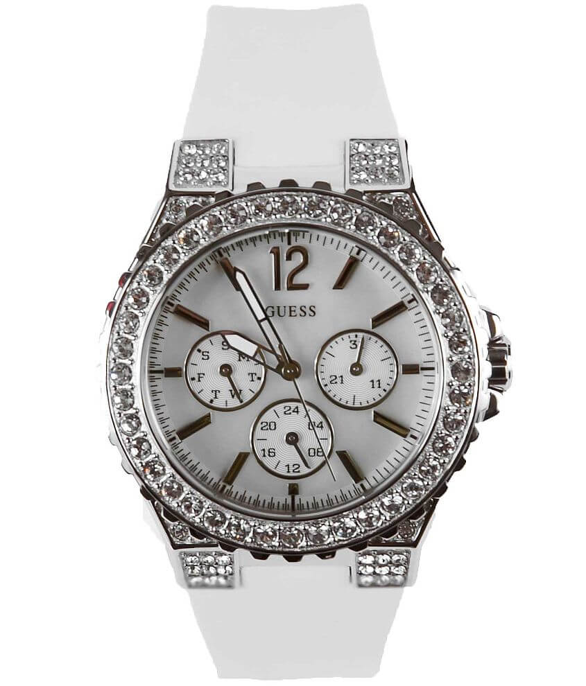 Guess Rhinestone Watch - Women's Watches in White | Buckle
