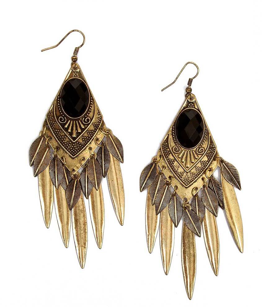 BKE Duster Earring - Women's Jewelry in Burnished Gold Black | Buckle