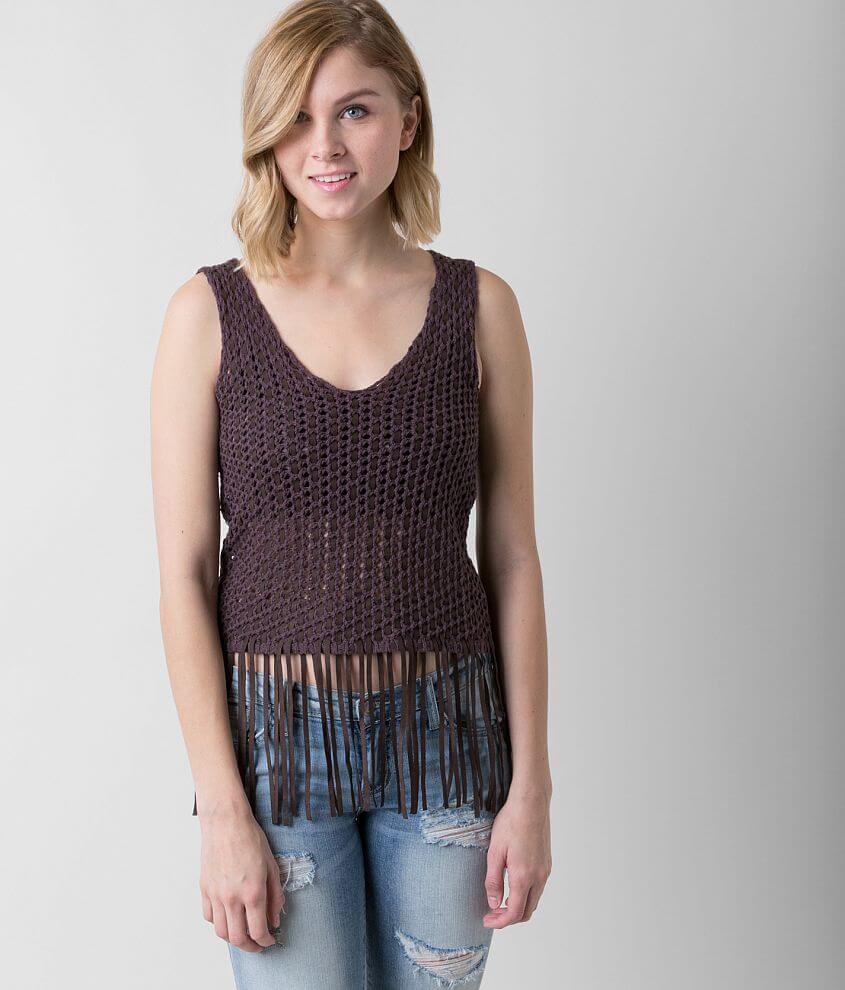 Gimmicks Open Weave Tank Top - Women's Tank Tops in Fudge | Buckle