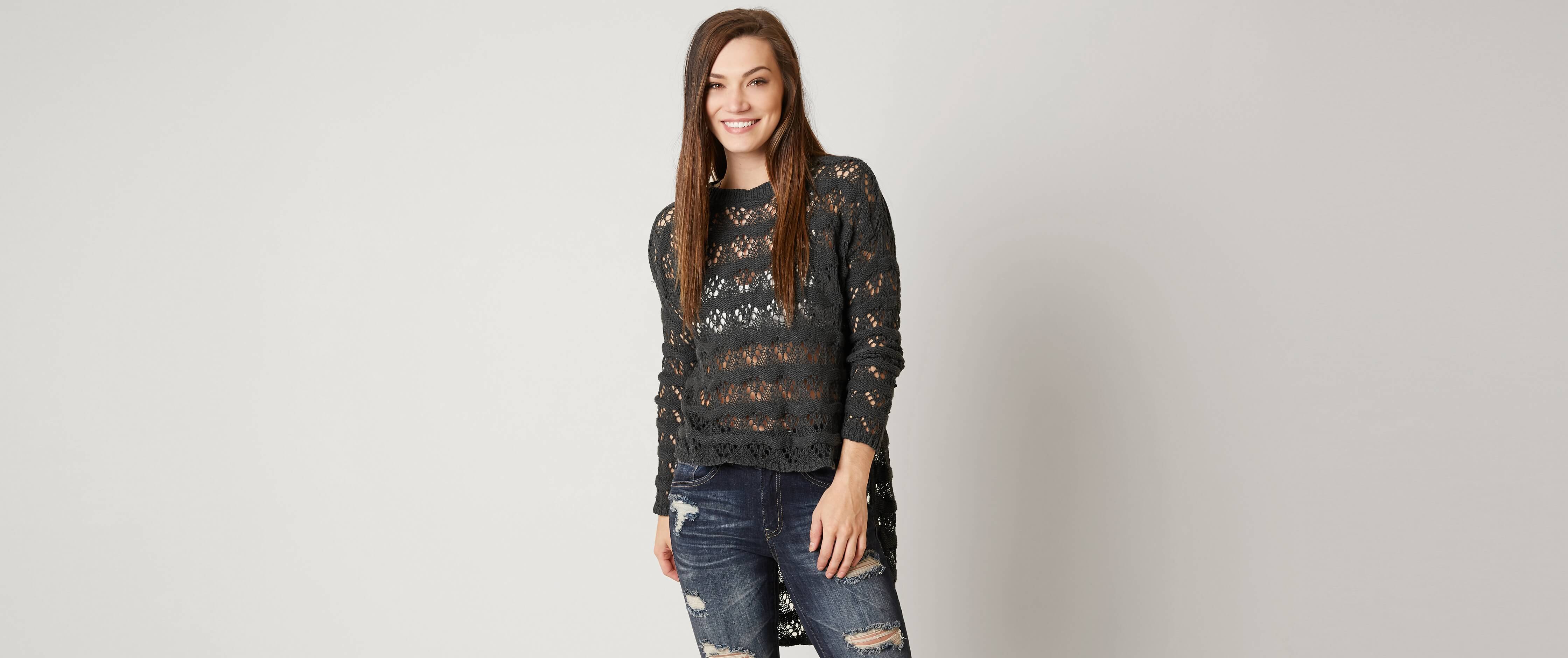 Love + Harmony Open Weave Sweater - Women's Sweaters in Charcoal | Buckle