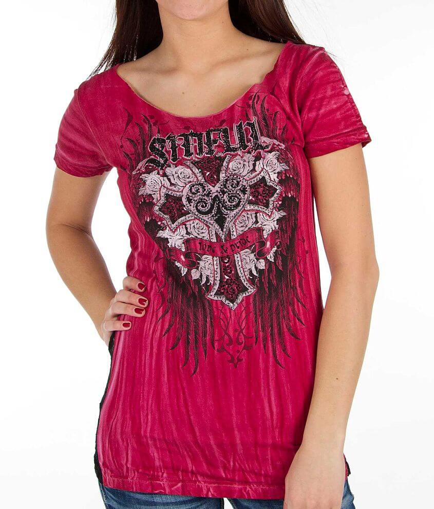 Sinful Pretty Vacant T-Shirt - Women's T-Shirts in Wine | Buckle