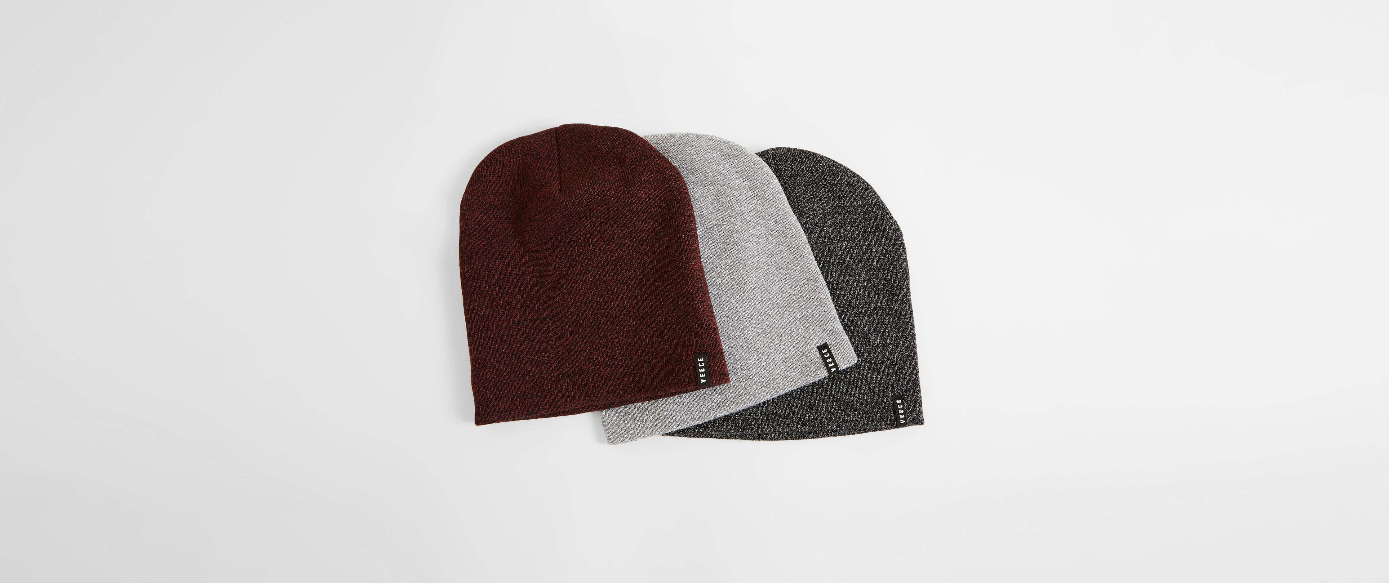reece Three Pack Slouch Beanie - Men's Hats in Black Burg White | Buckle