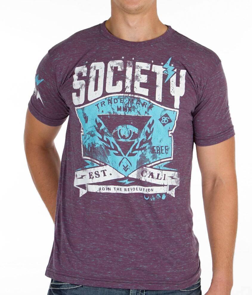 Society Preset T-Shirt - Men's T-Shirts in Eggplant Light Blue | Buckle