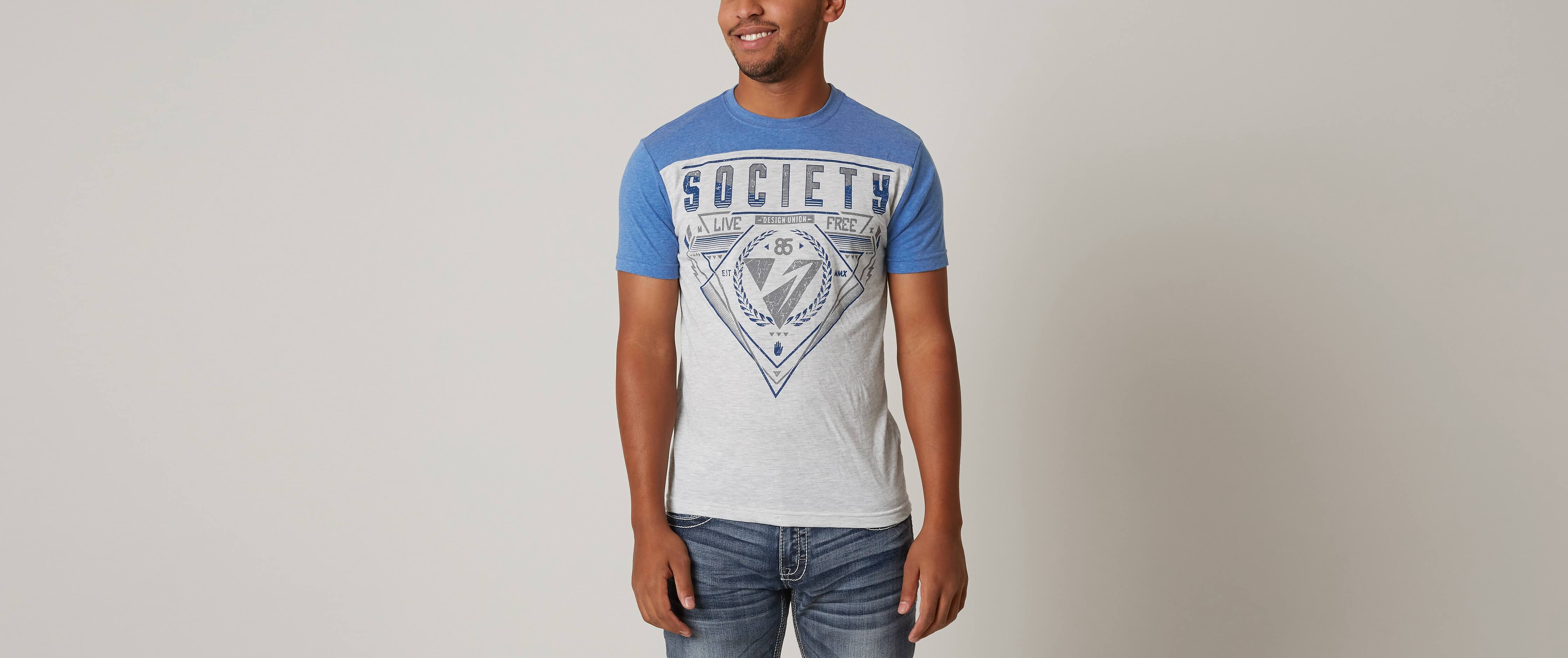 Society Affinity T-Shirt - Men's T-Shirts in Imperial Blue Grey | Buckle