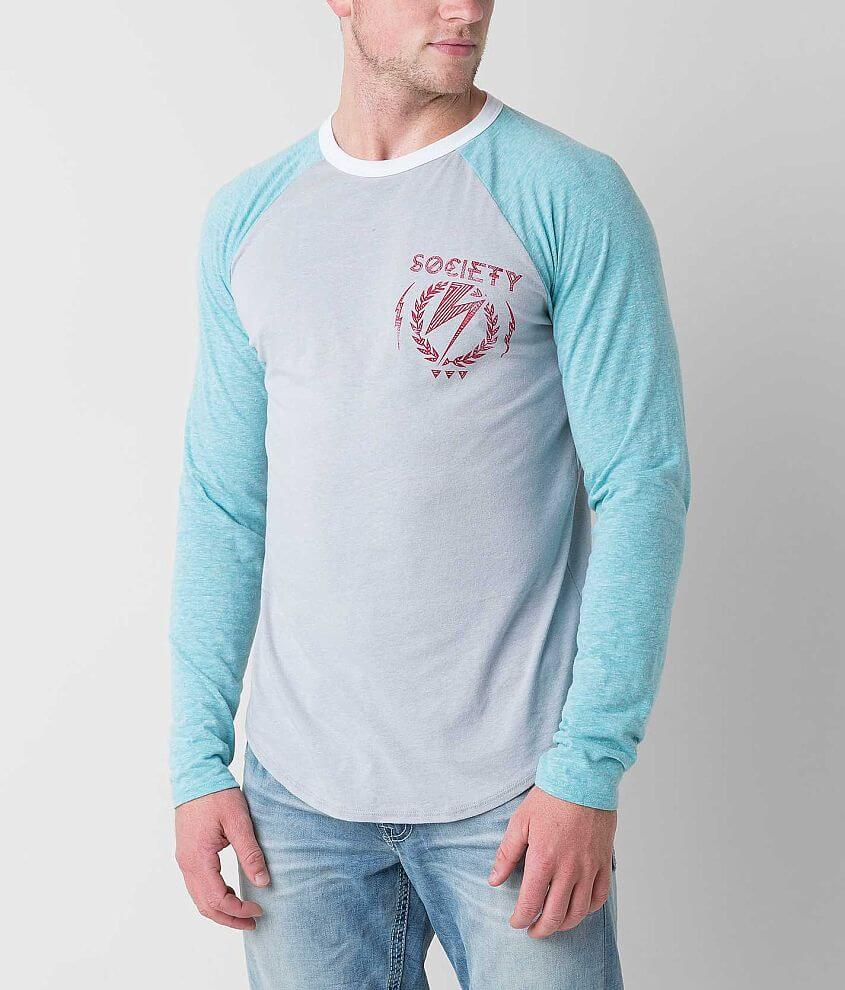 Society Falling Sky T-Shirt - Men's T-Shirts in Stone Aqua White | Buckle