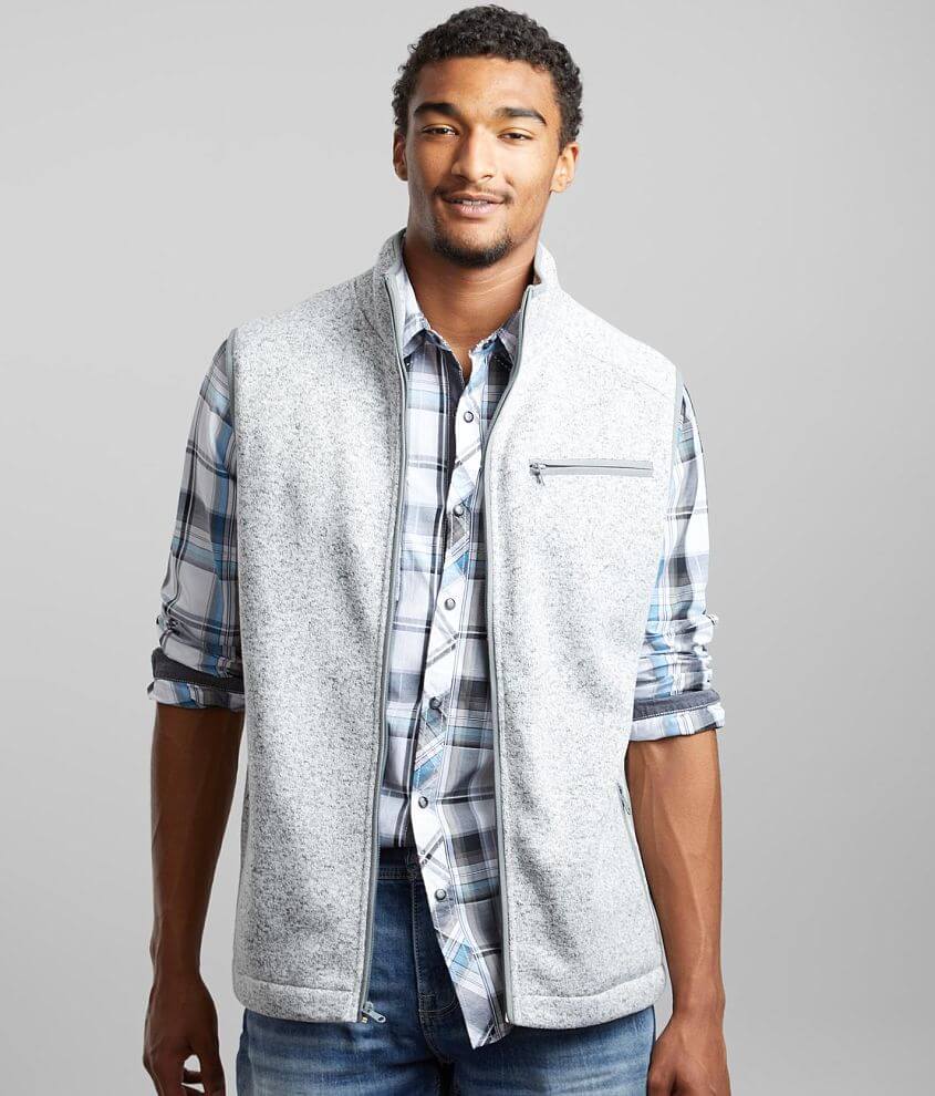 BKE Sweater Knit Vest - Men's Coats/Jackets in Marled Grey | Buckle