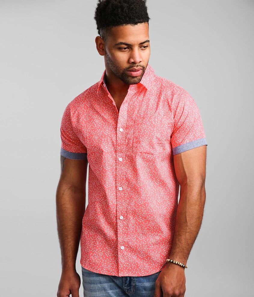 Departwest Geo Triangle Shirt - Men's Shirts in Coral | Buckle