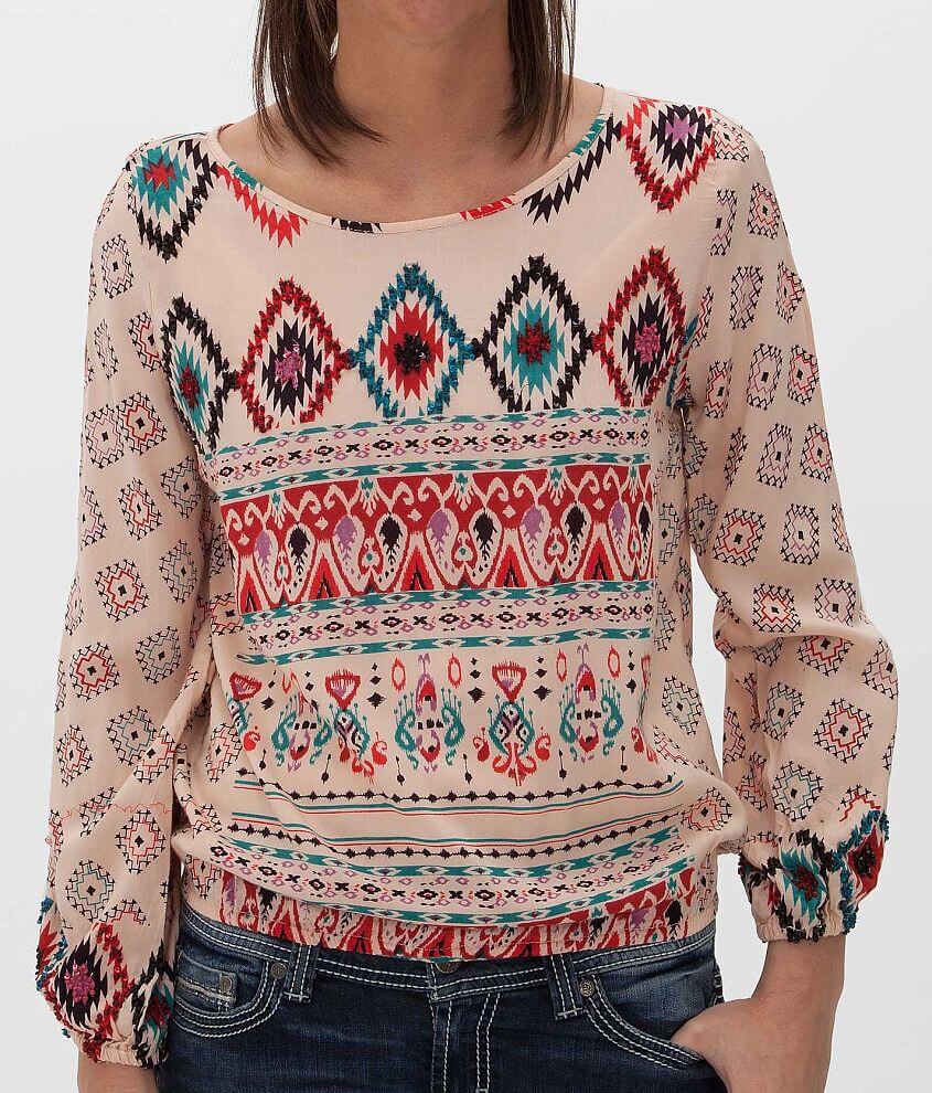 Angie Southwestern Top - Women's Shirts/Blouses in Blush Multi | Buckle