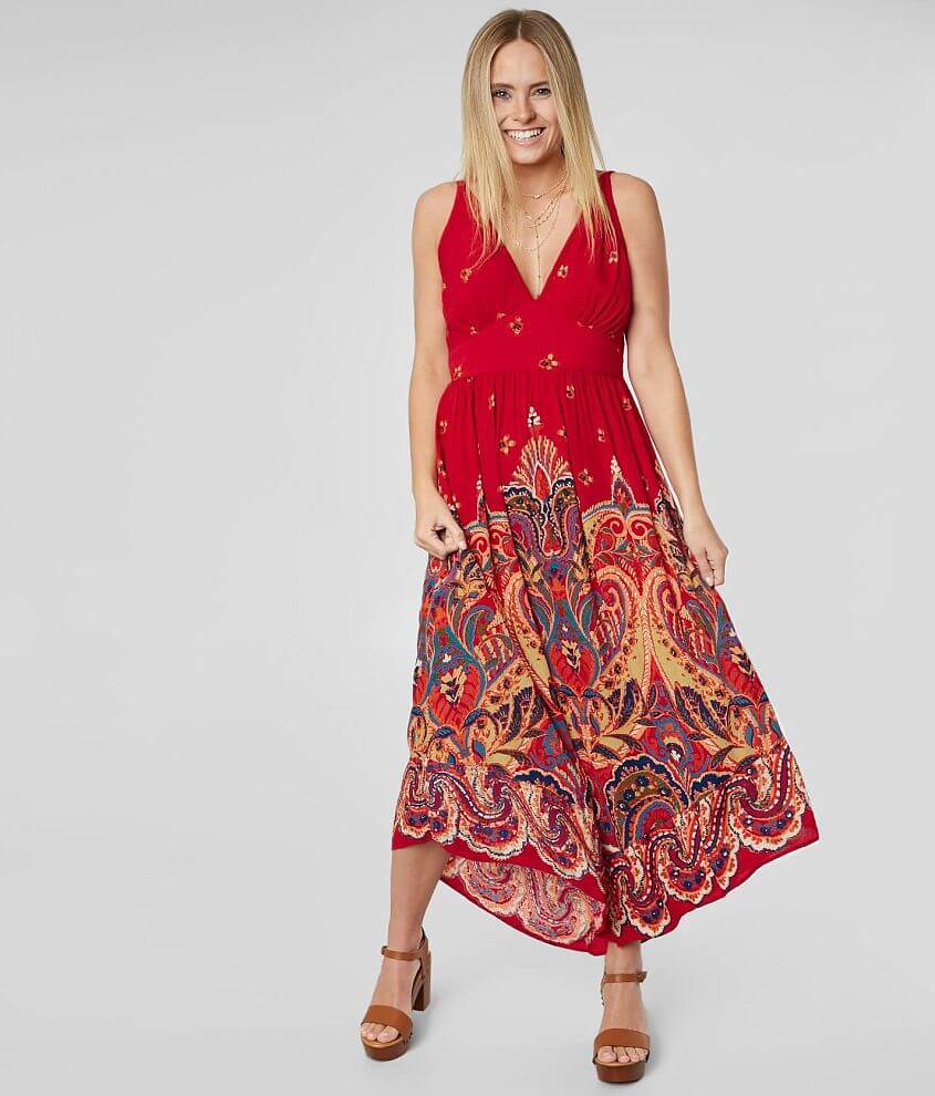 Willow & Root Floral Medallion Maxi Dress - Women's Dresses in Red ...