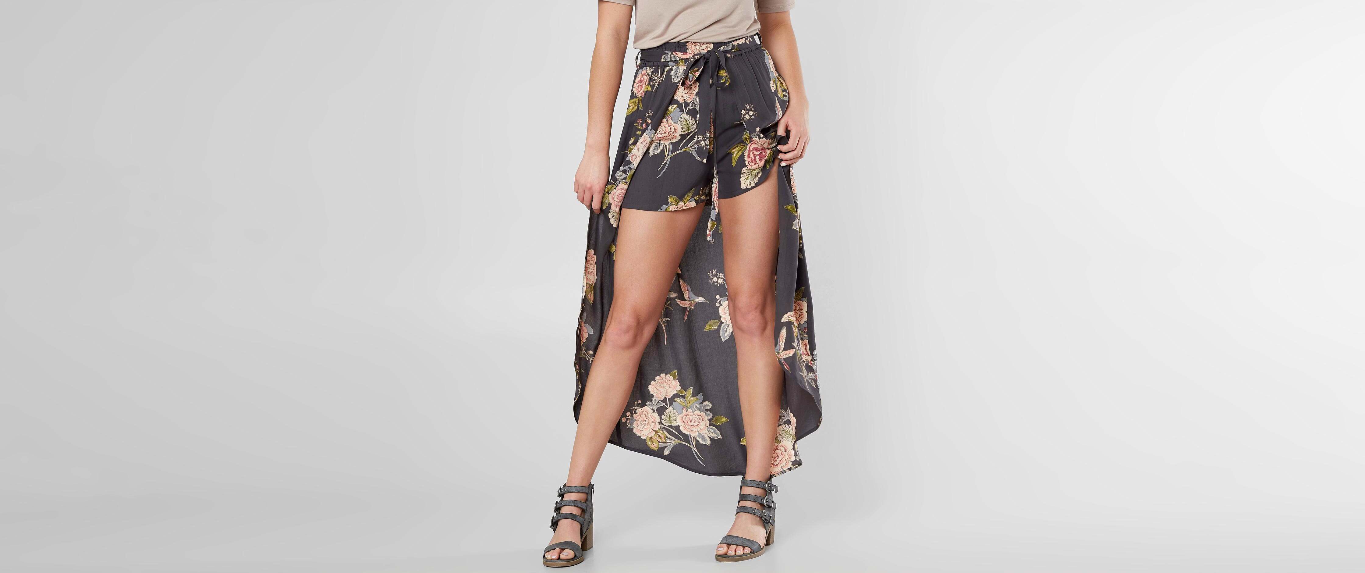 Angie Floral Maxi Skort - Women's Skirts in Charcoal Multi | Buckle