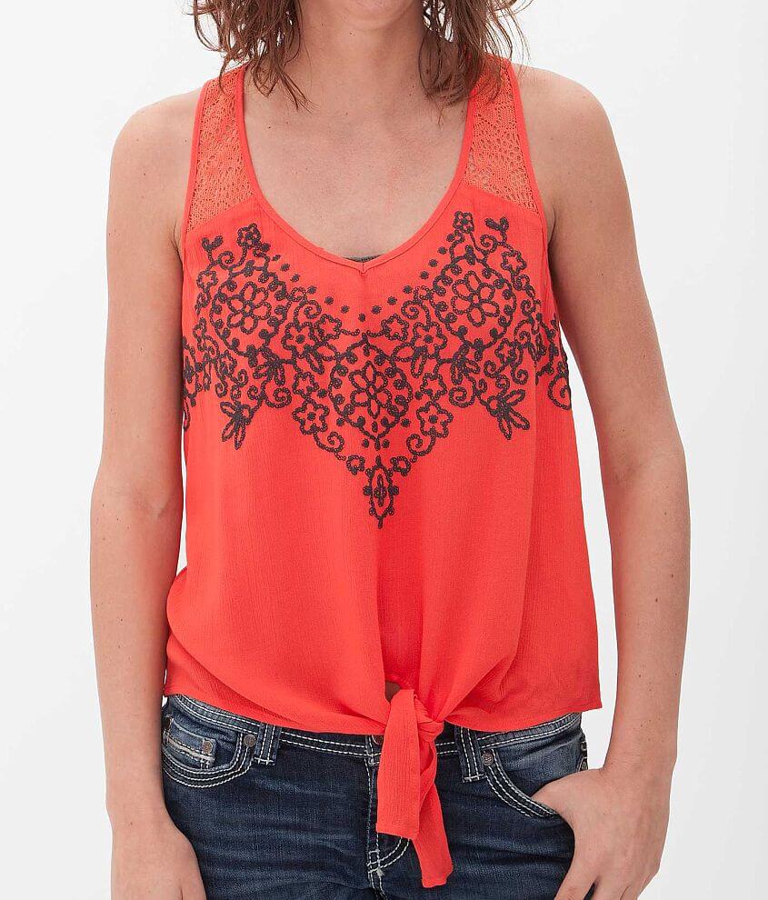 Daytrip Tie Front Tank Top - Women's Tank Tops in Red | Buckle