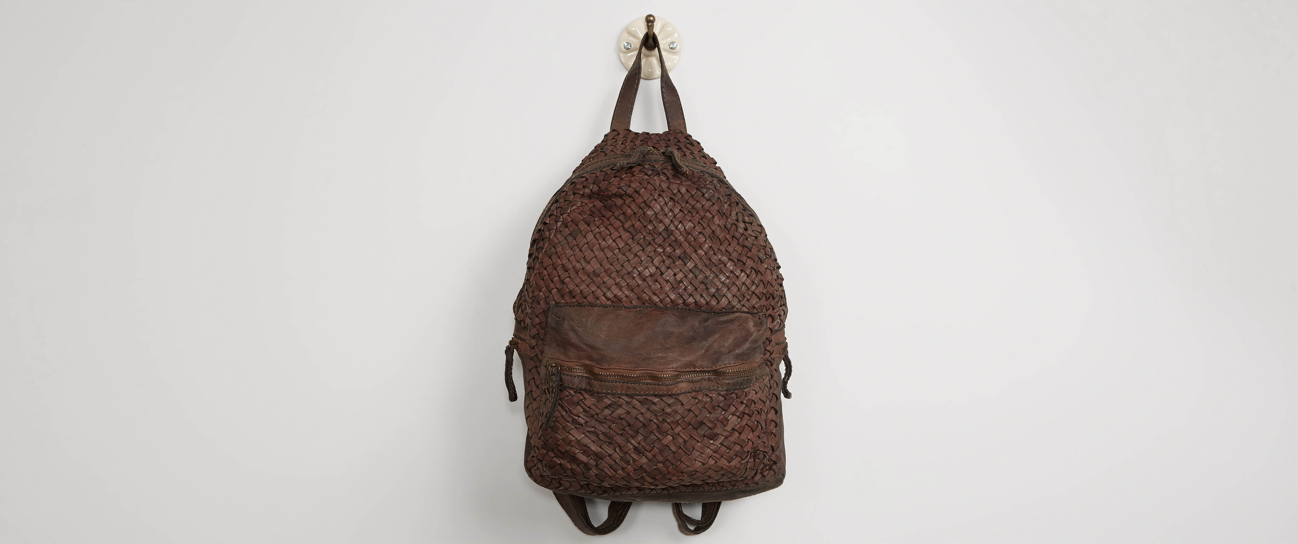 Civico 9 Weaved Backpack - Women's Bags & Wallets in Dark Brown | Buckle