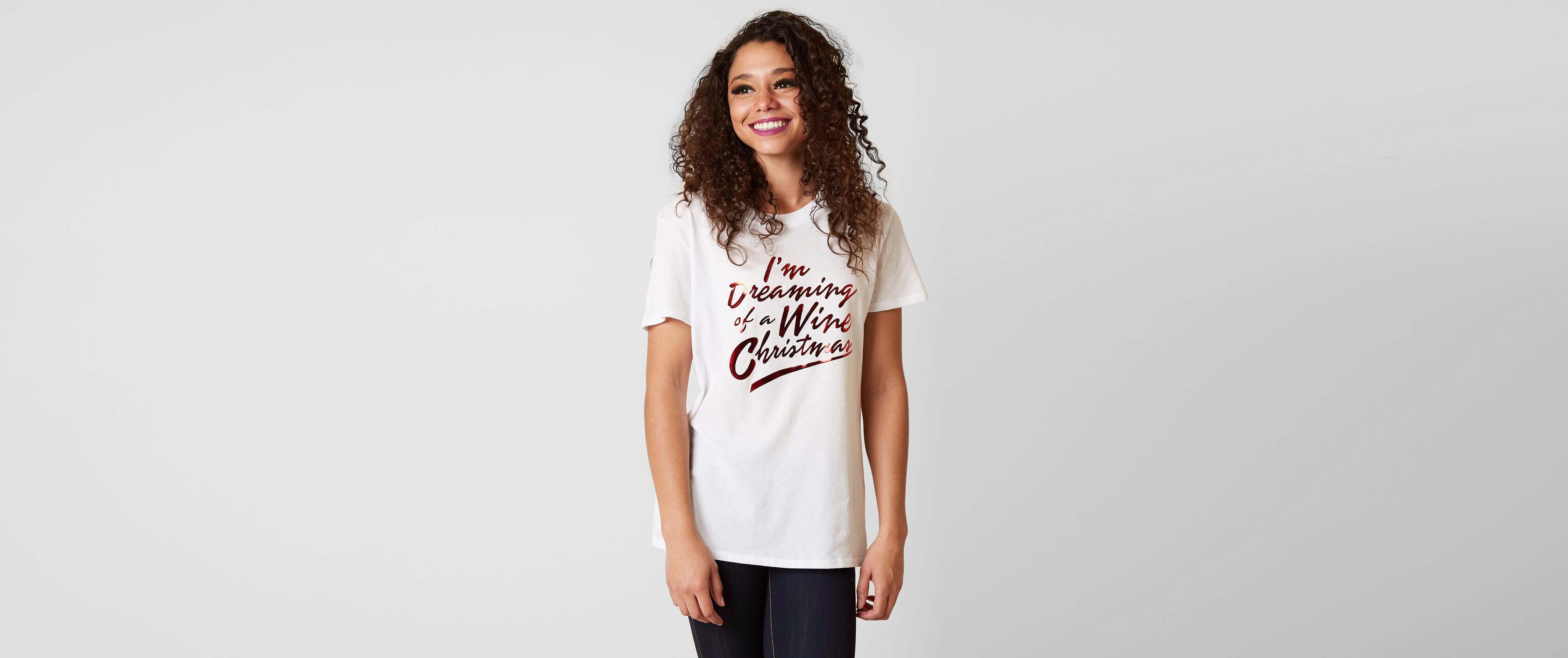 Sub Urban Riot Wine Christmas T-Shirt - Women's T-Shirts in White | Buckle