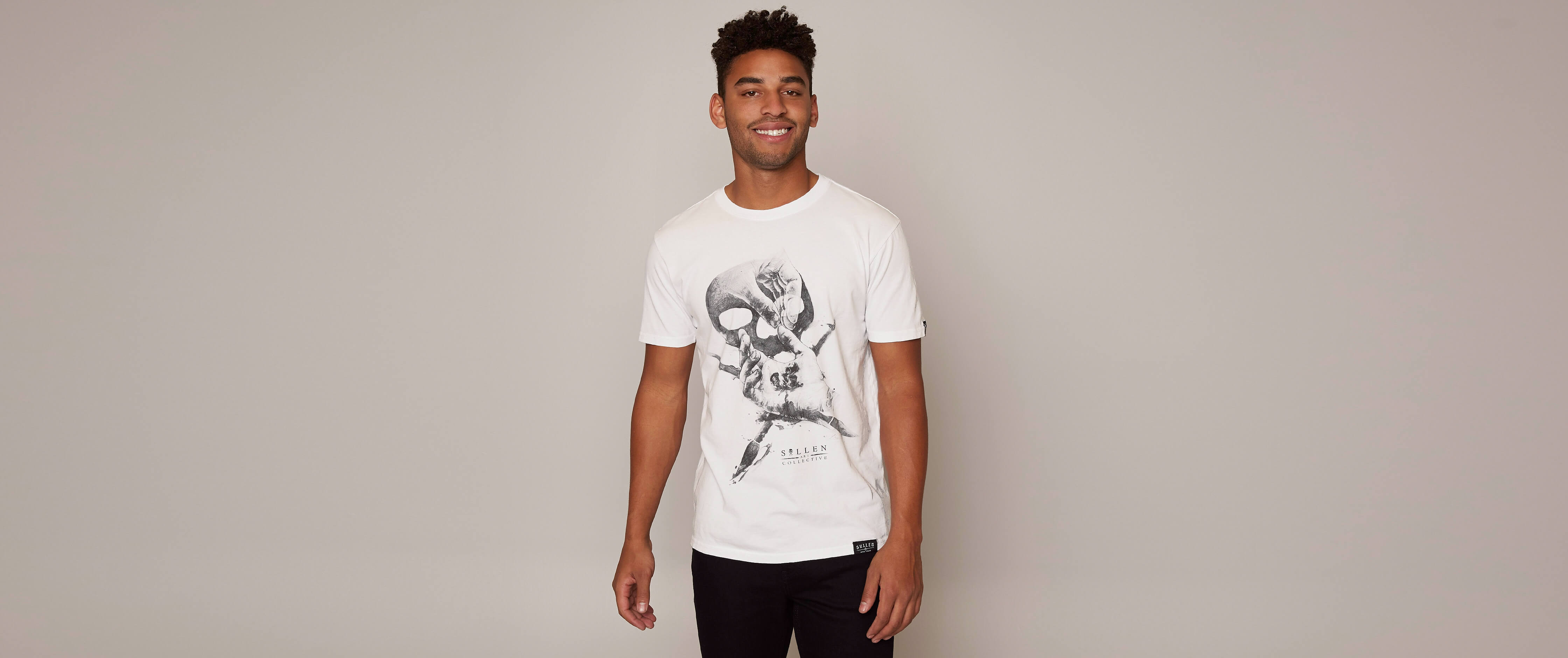 Sullen Ink Caps T-Shirt - Men's T-Shirts in White | Buckle
