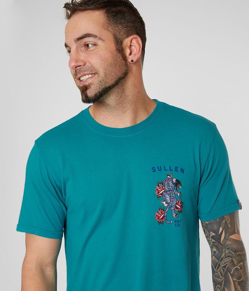 Sullen Poly Panther T-Shirt - Men's T-Shirts in Tile Blue | Buckle