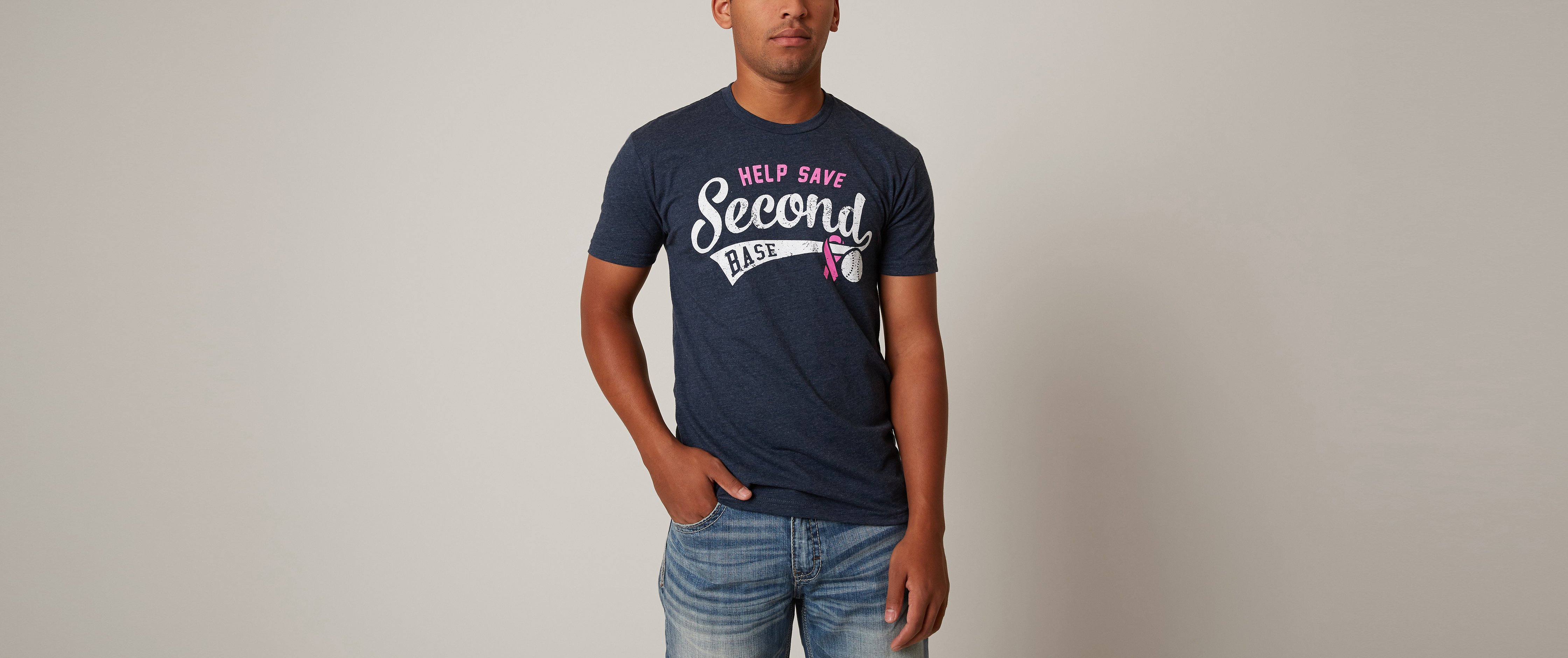 Buzz Help Save Second Base T-Shirt - Men's T-Shirts in Heather Navy ...