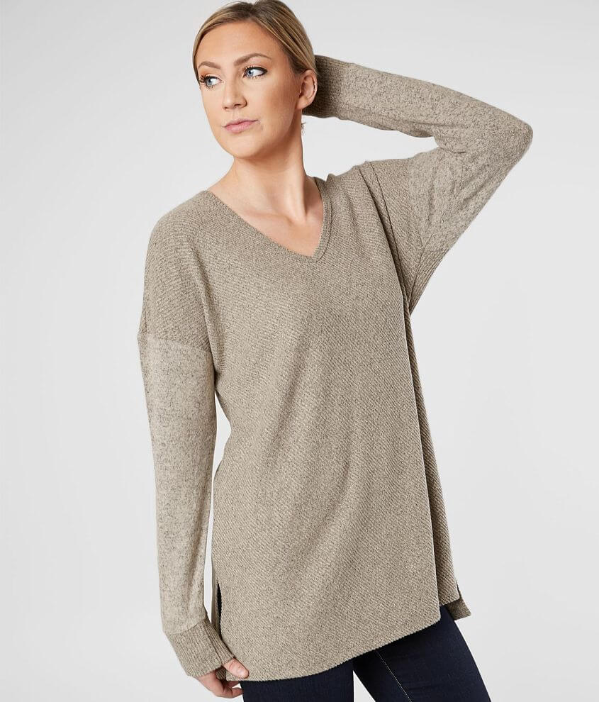 Daytrip Cozy Ribbed Top - Women's Shirts/Blouses in Tan | Buckle