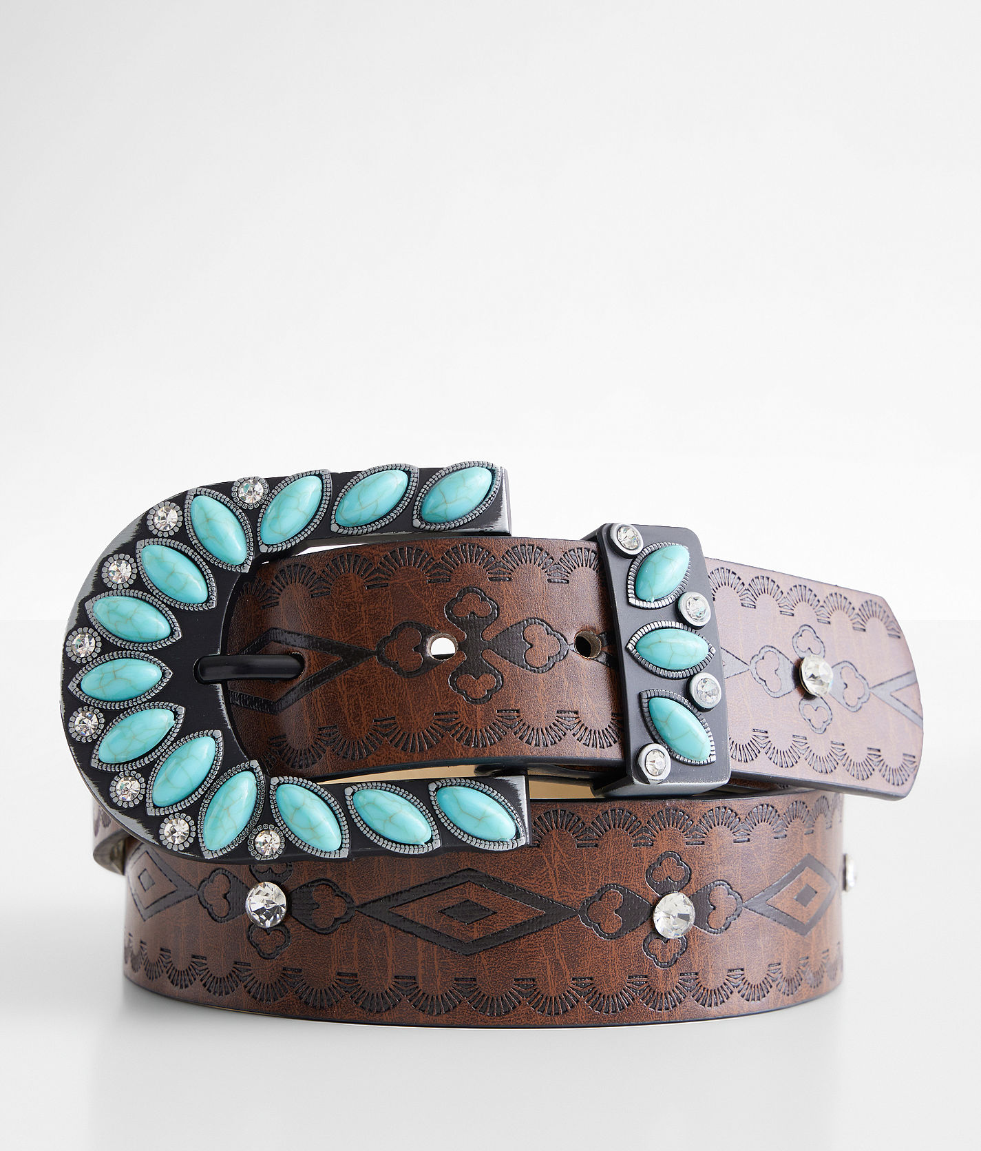 BKE Turquoise Western Belt - Women's Belts in Brown BKE Turquoise Western Belt - Women's Belts in Brown