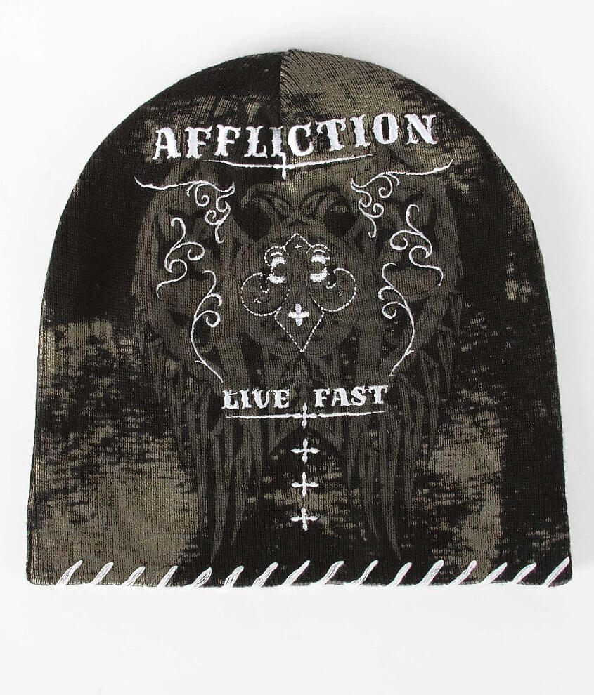 Affliction Royale Reversible Beanie - Men's Hats in Black | Buckle