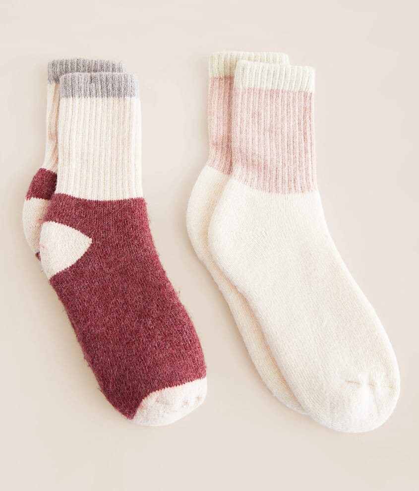 Lemon 2 Pack Ribbed Sweater Socks - Women's Socks in Red Cream | Buckle
