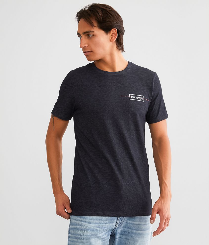 Hurley Oil Slick T-Shirt - Men's T-Shirts in Black Pure Plantinum | Buckle