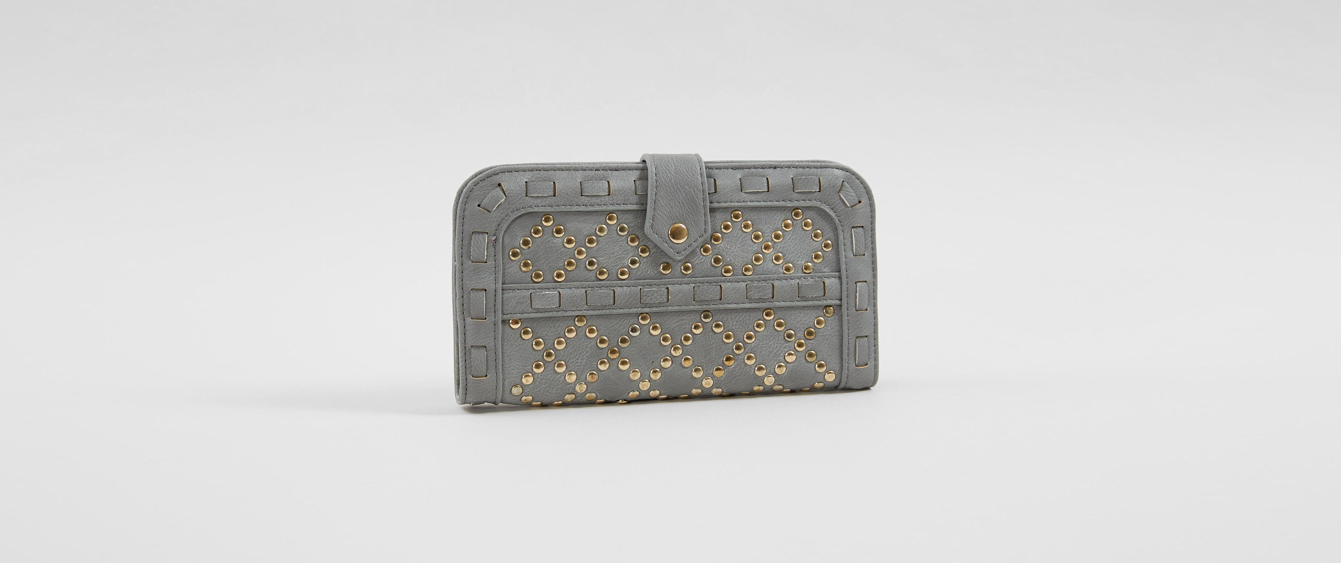 Urban Expressions Studded Wallet - Women's Accessories in Grey Gold ...