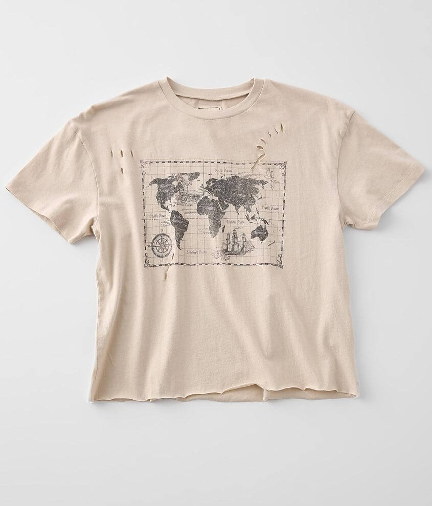 Modish Rebel Vintage Map T-Shirt - Women's T-Shirts in Taupe | Buckle